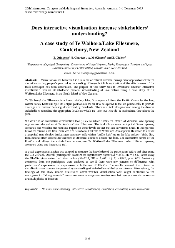 (PDF) Does interactive visualisation increase stakeholders’ understanding? A case study of Te ...