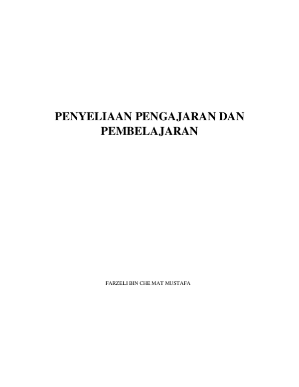 (PDF) PENYELIAAN PENGAJARAN DAN PEMBELAJARAN