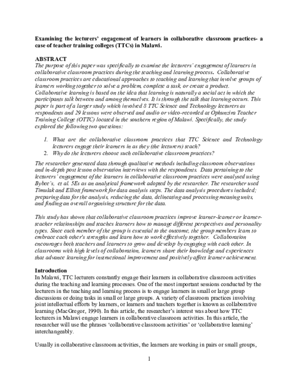 (DOC) Draft article 2- | Stanley Kwerengwe - Academia.edu