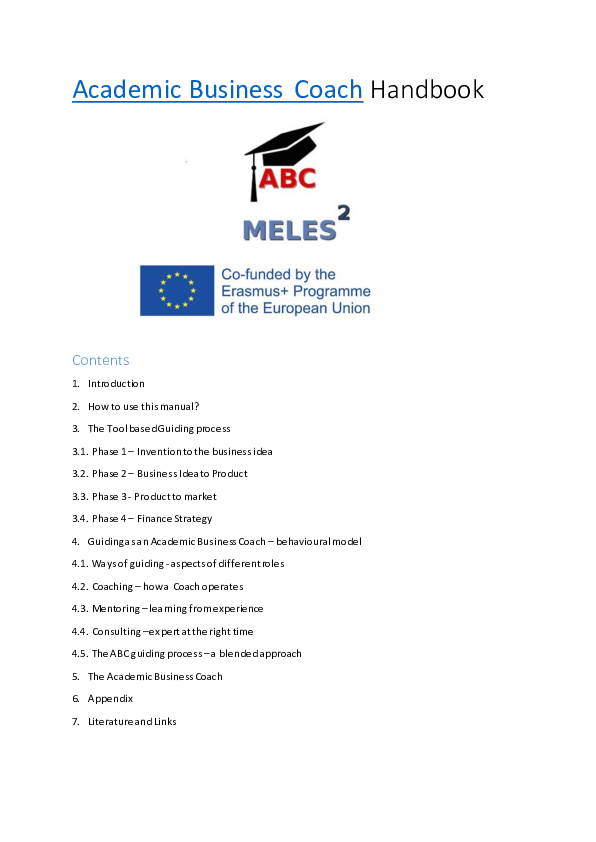 (PDF) Academic Business Coach Handbook