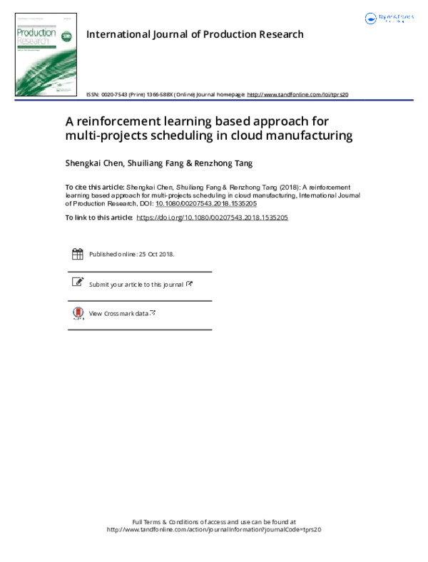 Pdf A Reinforcement Learning Based Approach For A Multiple Load Carrier Scheduling Problem