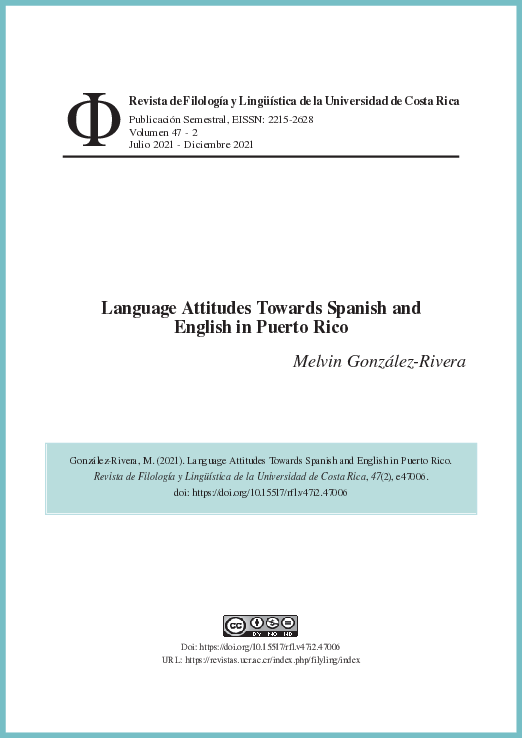 (PDF) Language Attitudes Towards Spanish and English in Puerto Rico