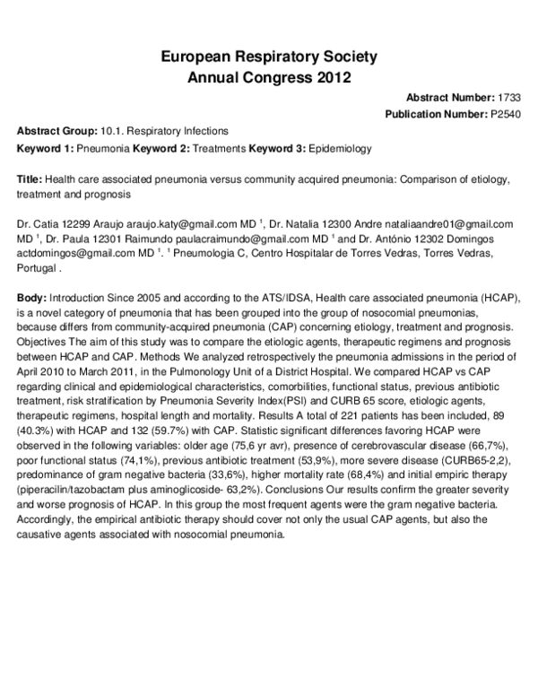 (PDF) Health care associated pneumonia versus community acquired ...