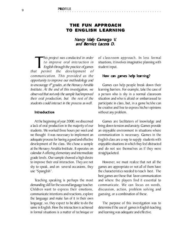 (PDF) The Fun Approach to English Learning