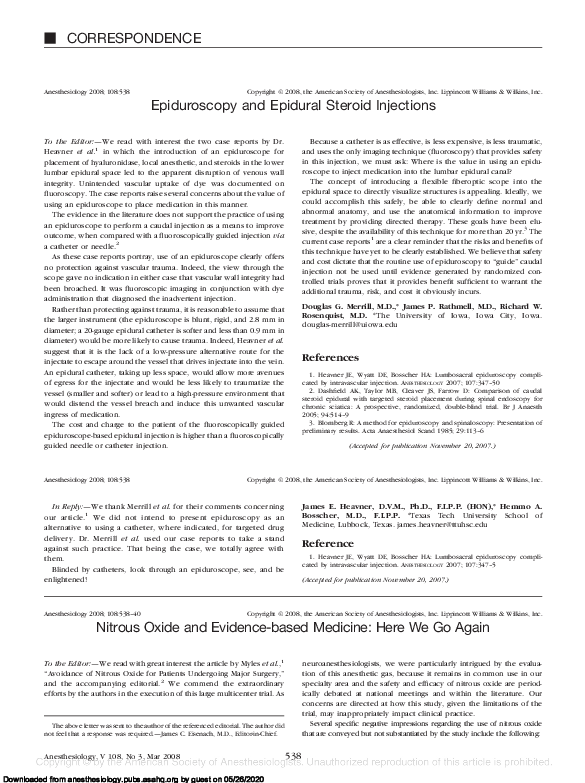 (PDF) Epiduroscopy and Epidural Steroid Injections