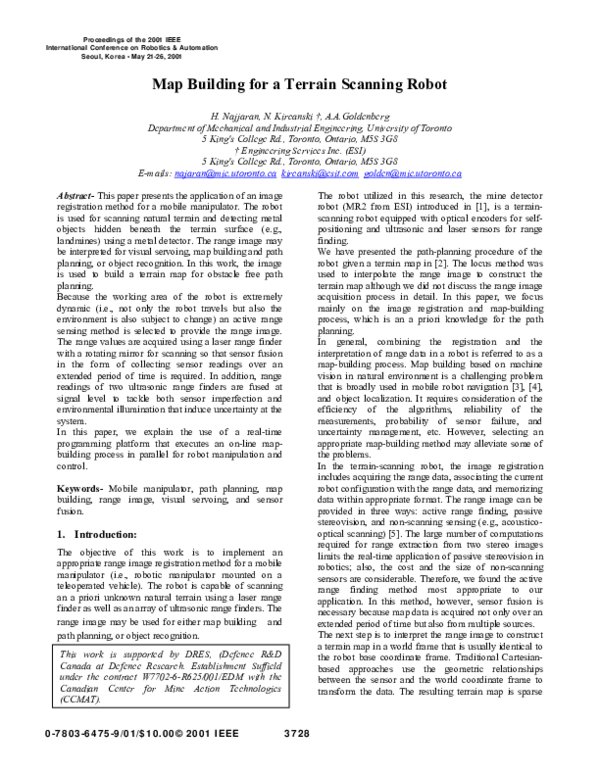 (PDF) Map building for a terrain scanning robot