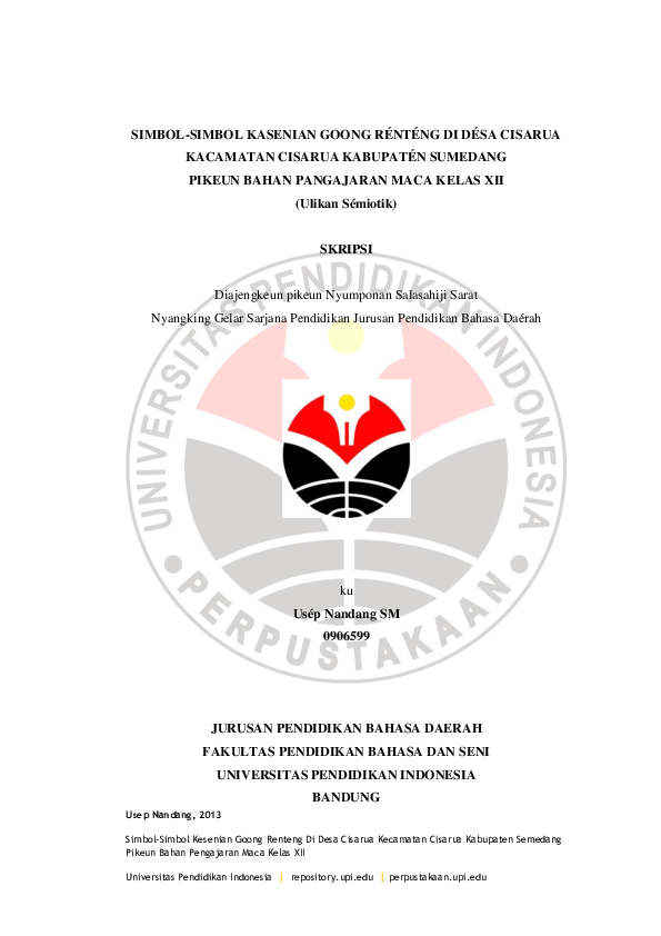 (PDF) SIMBOL-SOMBOL KASENIAN GOONG RÉNTÉNG DI DÉSA CISARUA KACAMATAN ...