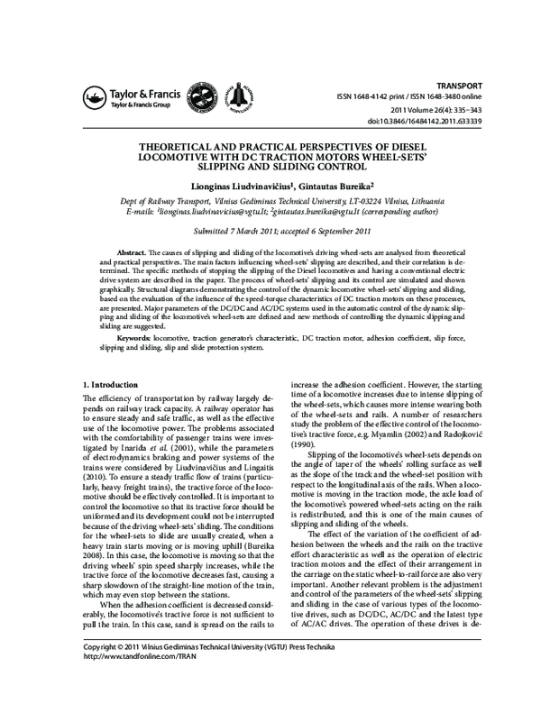 (PDF) Theoretical and Practical Perspectives of Diesel Locomotive with DC Traction Motors Wheel ...