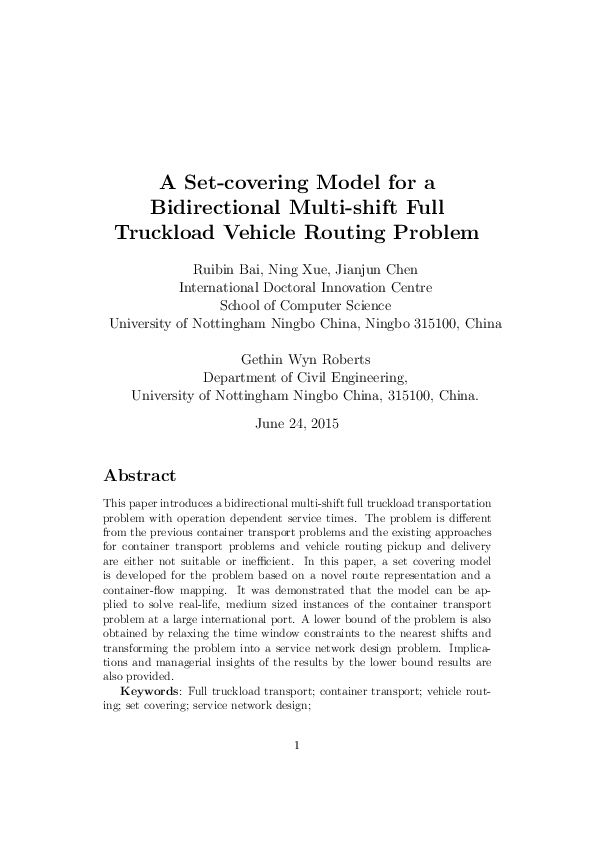 (PDF) A set-covering model for a bidirectional multi-shift full ...