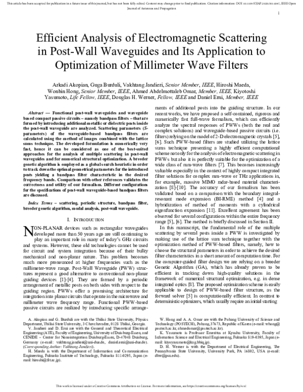 (PDF) Efficient Analysis of Electromagnetic Scattering from Electrically Large Complex Objects ...
