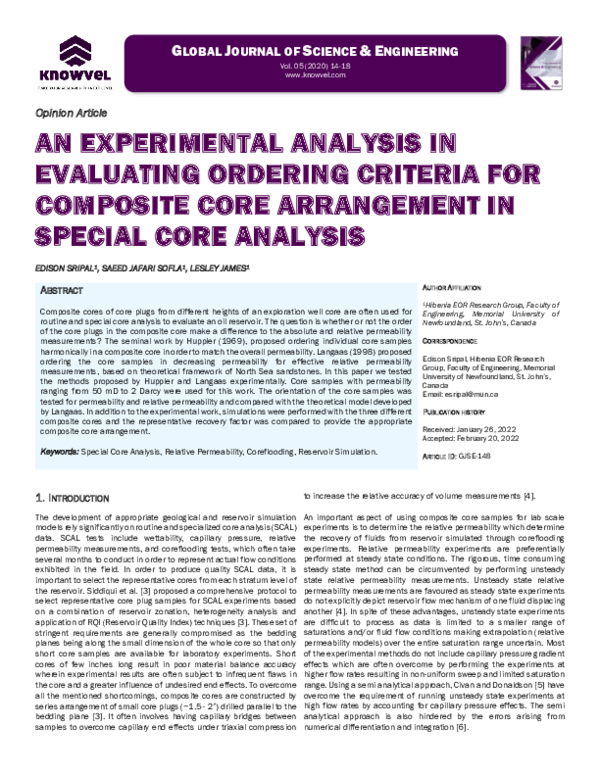 (PDF) An Experimental Analysis in Evaluating Ordering Criteria for Composite Core Arrangement in ...