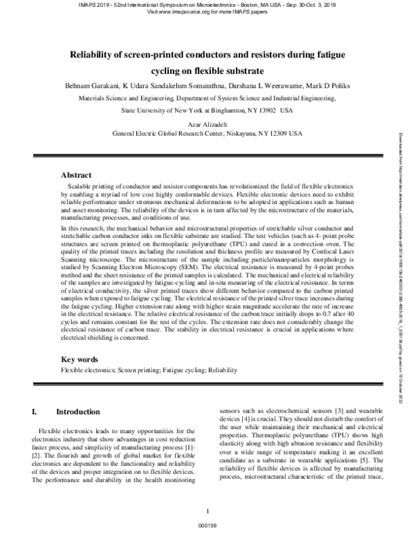 (PDF) Reliability of screen-printed conductors and resistors during ...