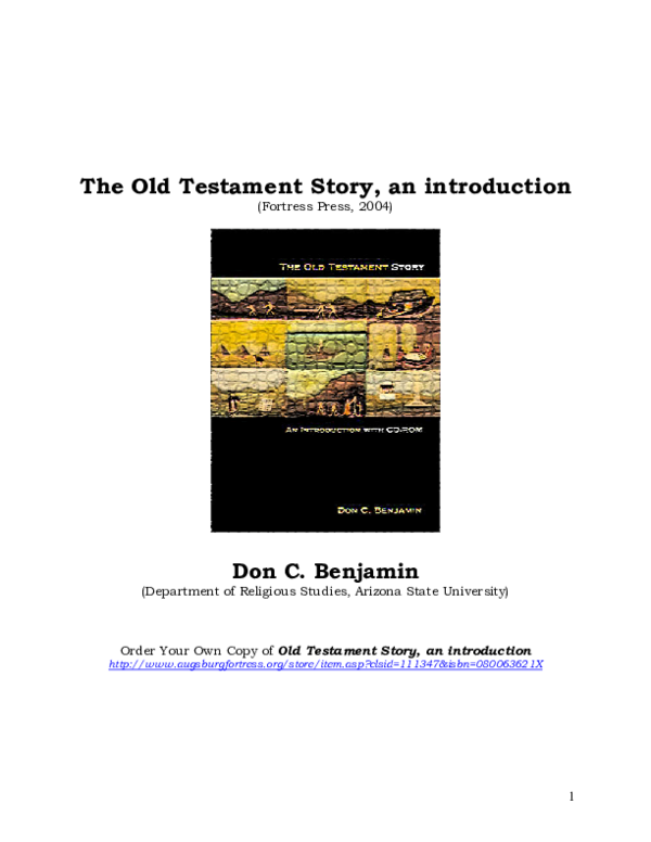 (PDF) Old Testament Story: an introduction (updates) | Don C Benjamin ...