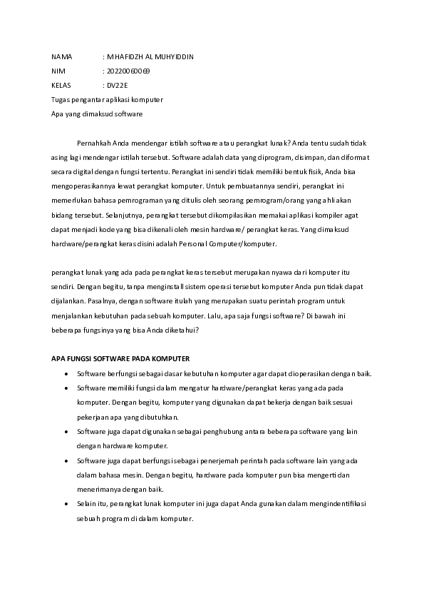 (DOC) Apa itu software