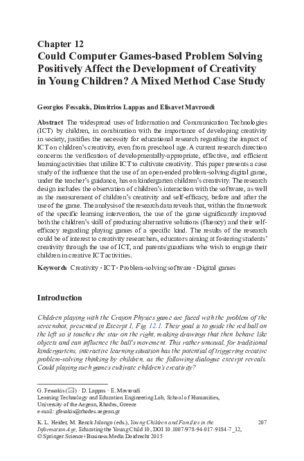 (PDF) Could Computer Games-based Problem Solving Positively Affect the Development of Creativity ...