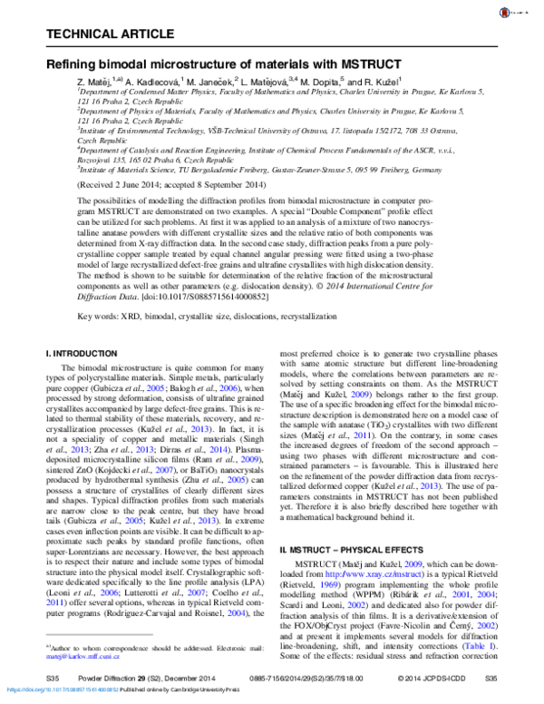 (PDF) Refining bimodal microstructure of materials with MSTRUCT
