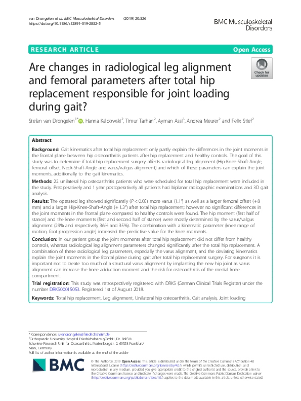 (PDF) Are changes in radiological leg alignment and femoral parameters ...