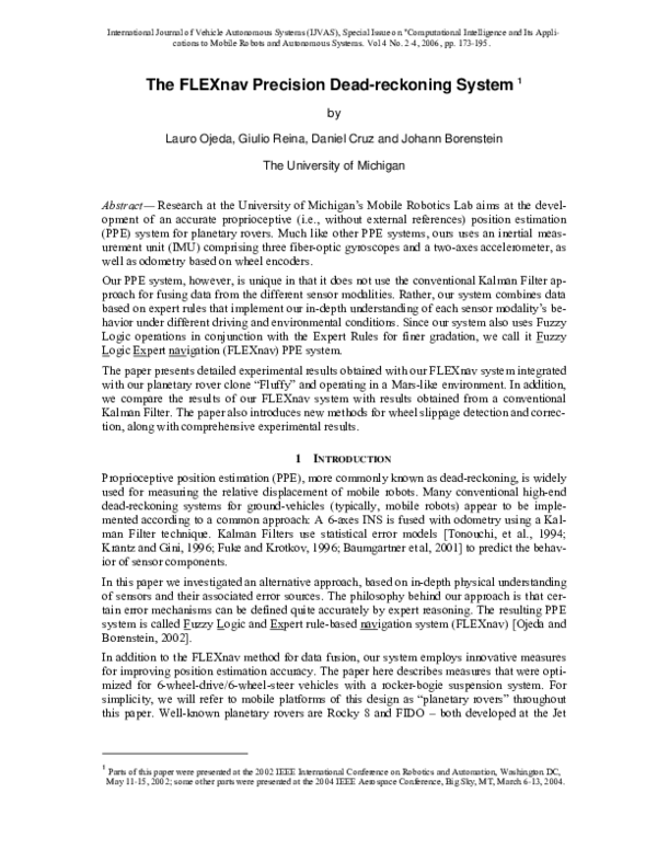 (PDF) The FLEXnav precision dead-reckoning system