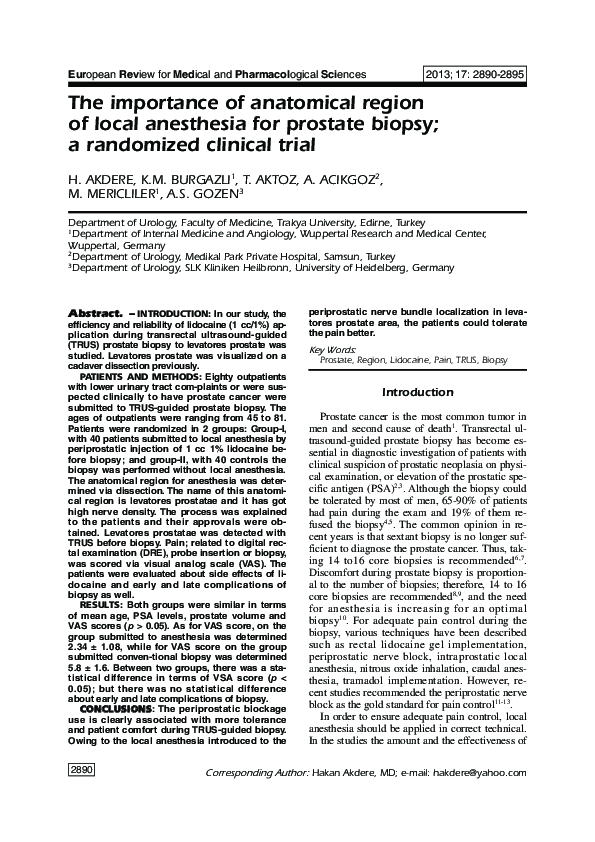 (PDF) The importance of anatomical region of local anesthesia for ...