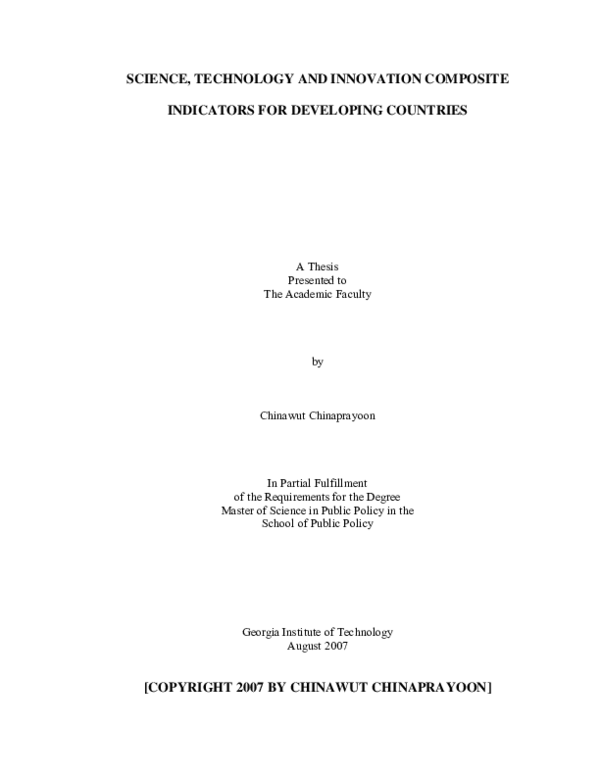 (PDF) Science, technology and innovation composite indicators for ...