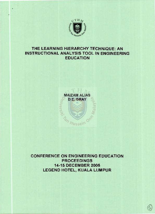 (PDF) The learning hierarchy technique: an instructional analysis tool ...