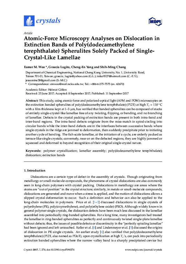 (PDF) Atomic-Force Microscopy Analyses on Dislocation in Extinction ...