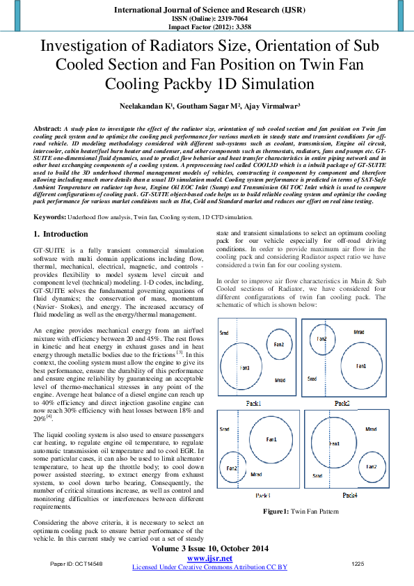 (PDF) Investigation of Radiators Size, Orientation of Sub Cooled ...