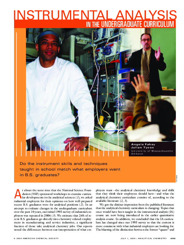 (PDF) Instrumental Analysis in the Undergraduate Curriculum