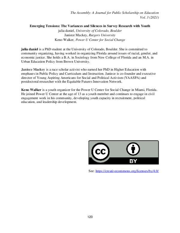 (PDF) Emerging Tensions: The Variances and Silences in Survey Research ...
