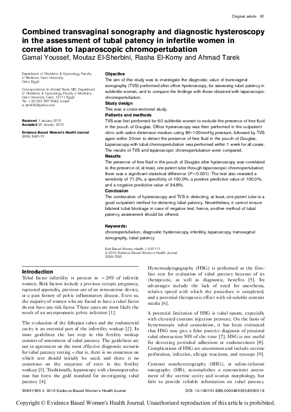 (PDF) Combined transvaginal sonography and diagnostic hysteroscopy in ...