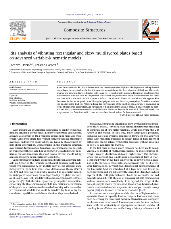 (PDF) Ritz analysis of vibrating rectangular and skew multilayered ...