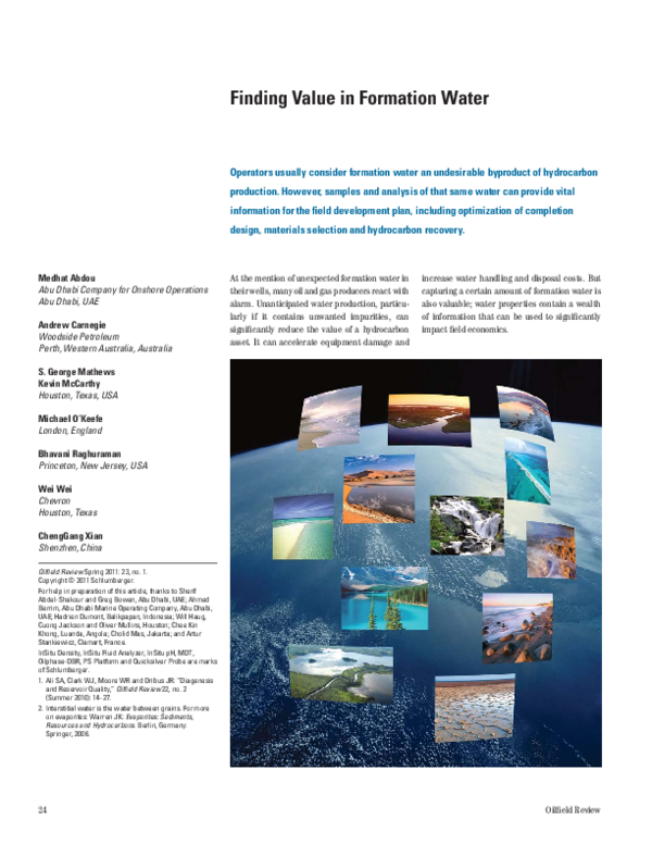 (PDF) Finding value in formation water