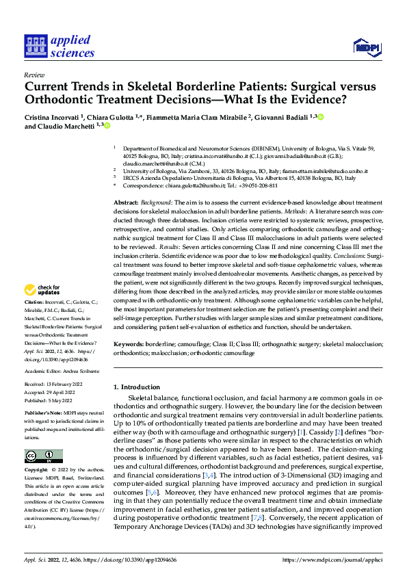 (PDF) Current Trends in Skeletal Borderline Patients: Surgical versus ...