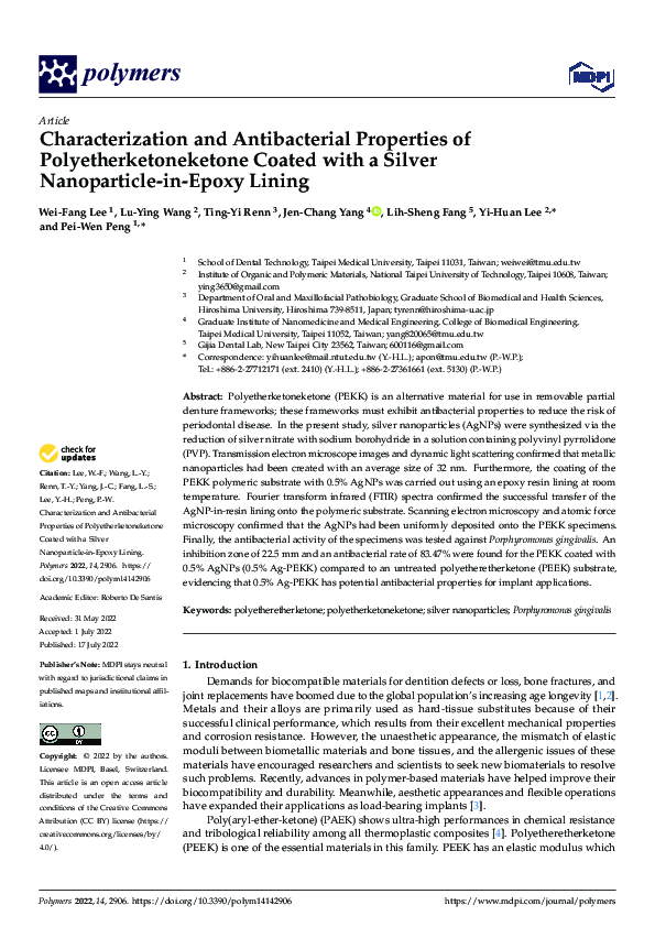 (PDF) Characterization and Antibacterial Properties of ...