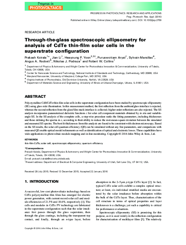 (PDF) Through-the-glass spectroscopic ellipsometry of superstrate solar ...