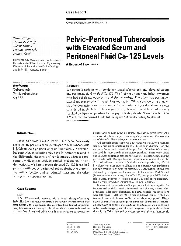 (PDF) Pelvic-Peritoneal Tuberculosis with Elevated Serum and Peritoneal ...