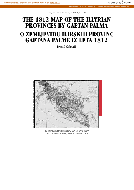 (PDF) The 1812 Map of the Illyrian Provinces by Gaetan Palma