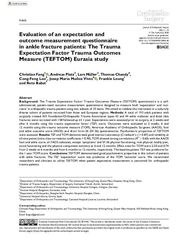 (PDF) Evaluation of an expectation and outcome measurement ...
