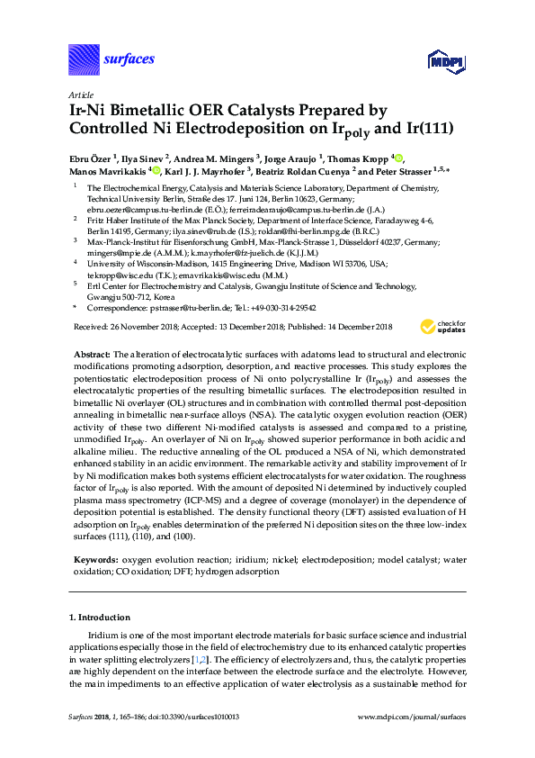 (PDF) Ir-Ni Bimetallic OER Catalysts Prepared by Controlled Ni ...
