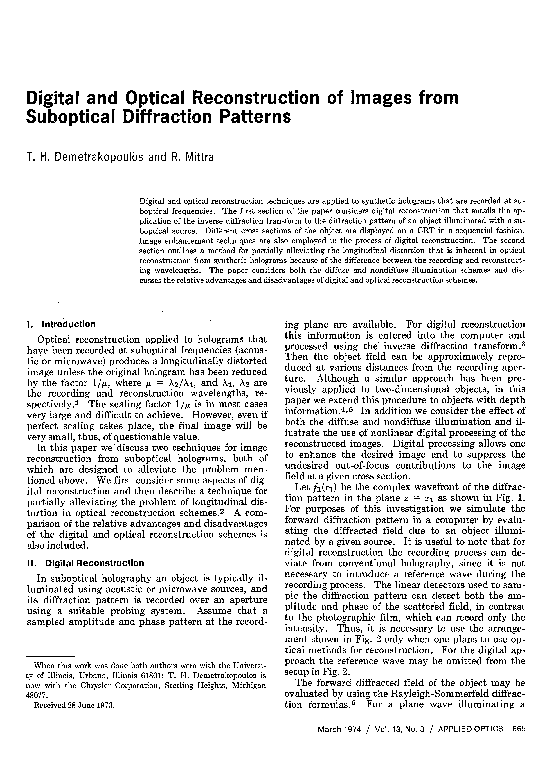 (PDF) Digital and Optical Reconstruction of Images from Suboptical ...