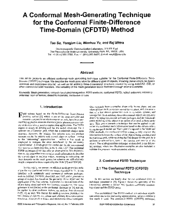 (PDF) A conformal mesh-generating technique for the conformal finite-difference time-domain ...