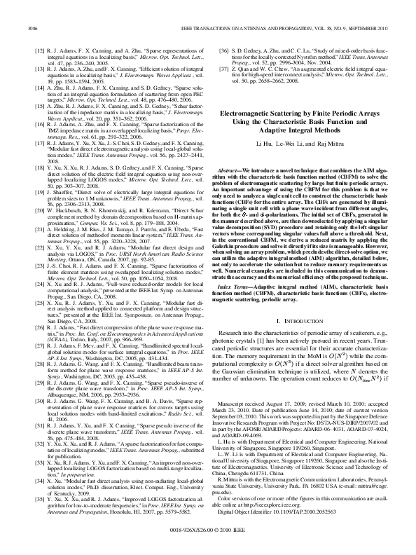 (PDF) Electromagnetic Scattering by Finite Periodic Arrays Using the Characteristic Basis ...