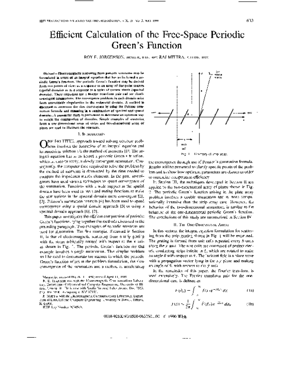 (PDF) Efficient calculation of the free-space periodic Green's function
