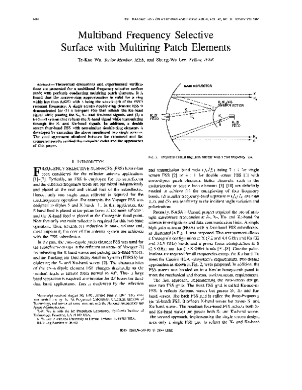 Pdf Multiband Frequency Selective Surface With Multiring Patch Elements 1488