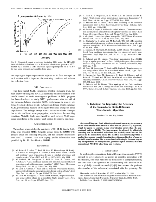 Pdf A Technique For Improving The Accuracy Of The Nonuniform Finite Difference Time Domain 