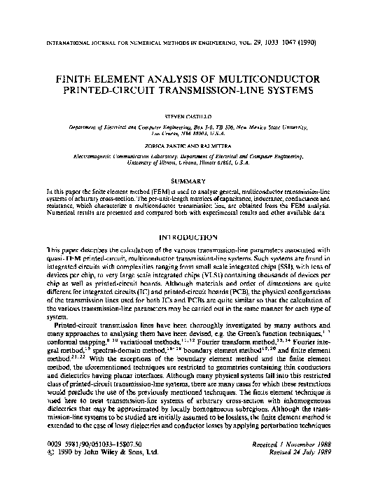 (PDF) Finite element analysis of multiconductor printed-circuit transmission-line systems | Raj ...