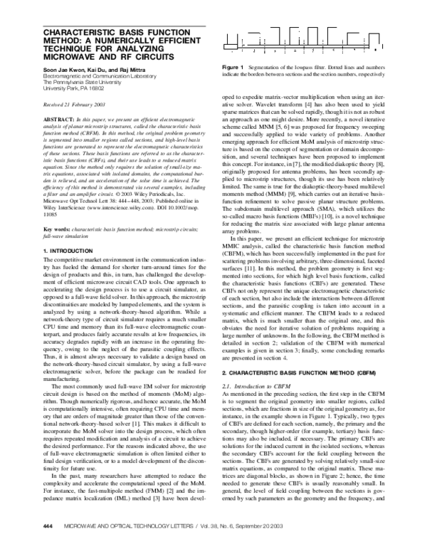 (PDF) Characteristic basis function method: A numerically efficient ...