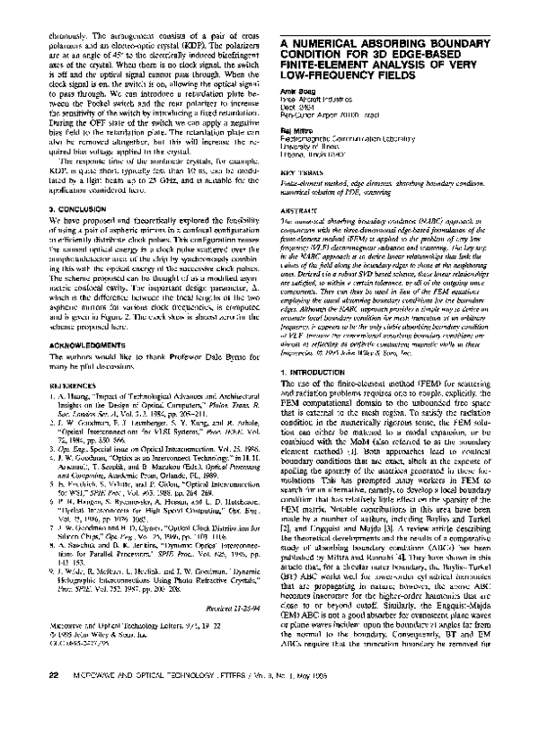 Pdf A Numerical Absorbing Boundary Condition For 3d Edge Based Finite