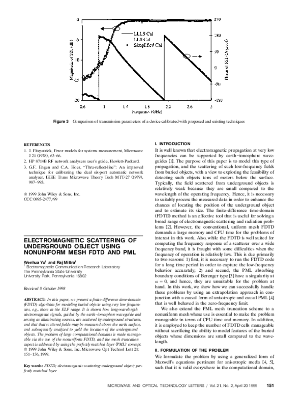 (PDF) Electromagnetic scattering of underground object using nonuniform mesh FDTD and PML