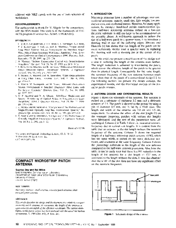 (PDF) Compact microstrip patch antenna